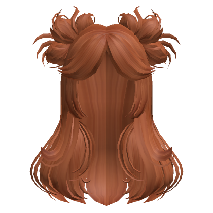 Ginger Fluffy Hair With Messy Space Buns Roblox