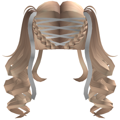 Soft Curly Pigtails W Ribbons Blonde White Roblox