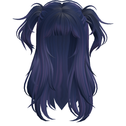 Messy Pigtails Wolf Cut Navy Blue Roblox