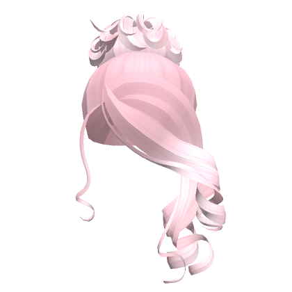 Pink Curly Messy Bun W Swoop Bangs Roblox Item Rolimon S