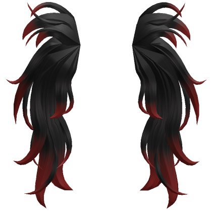 Messy Pigtail Extensions In Black To Red Roblox Item Rolimon S