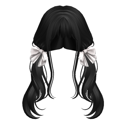 Low Pigtails With Ribbons Black Roblox