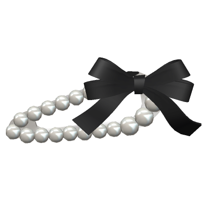 Black Princess Pearl Satin Ribbon Barrette Clips Roblox