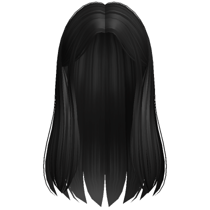 Soft Long Straight Hime Hair Black Roblox