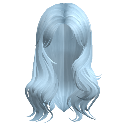 Blue Long Wavy Middle Part Bangs Roblox