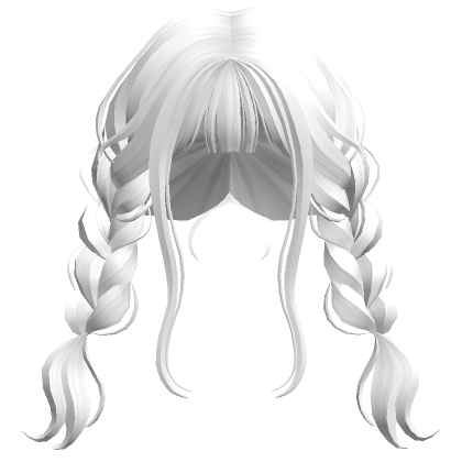 Cute Fluffy Braided Pigtails White Roblox