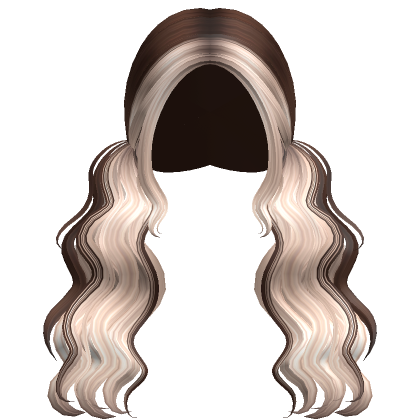 Long Ocean Waves Curly Pigtails Brown Platinum Roblox