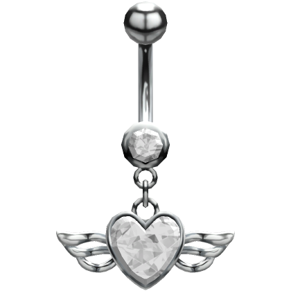 Silver Heart Diamonds Belly Piercing Roblox