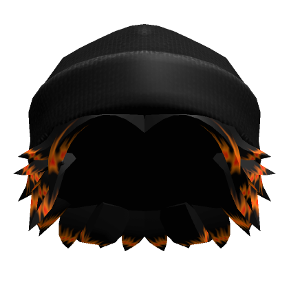 Orange Anime Wolf Hair W Black Beanie Roblox