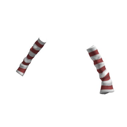 Knitted Arm Warmers White Red Roblox
