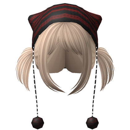 Y2K Pigtails Puntiagudos Con Gorro Rayado Rubio Roblox