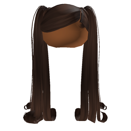 Pigtails W Swoop Bangs In Brown Roblox