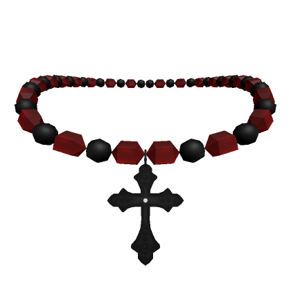 red gothic beaded cross necklace | Roblox Item - Rolimon's