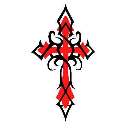Caged Cross Face Sticker - Red | Roblox Item - Rolimon's