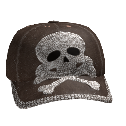 Brown Y2K Rhinestone Skull Bling Hat | Roblox Item - Rolimon's