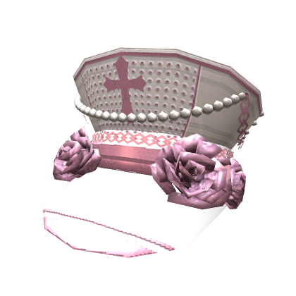 White and Pink Roses Tilted Cap (Valentines) | Roblox Item - Rolimon's