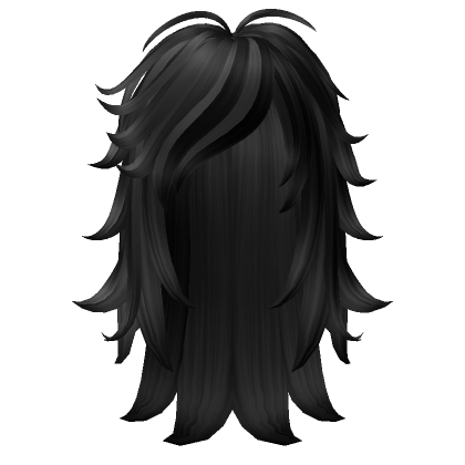 Preto Emo Messy Grande Cabelo - Roblox