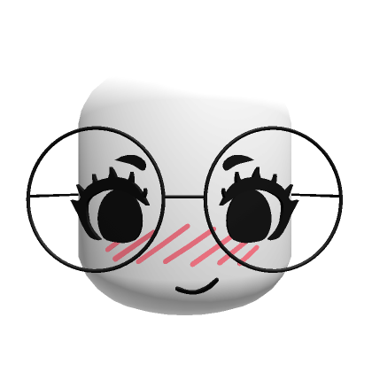 Blush Smile Large Glasses 3D Face | Roblox Item - Rolimon's