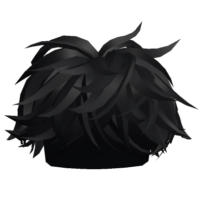 Black Fluffy Middle Swept Hair | Roblox Item - Rolimon's