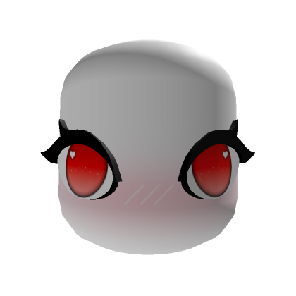 Cute Face With Big Red Eyes (White) | Roblox Item - Rolimon's
