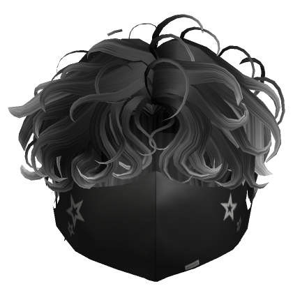 Curly Middle Part w/ Mask in Black&White | Roblox Item - Rolimon's