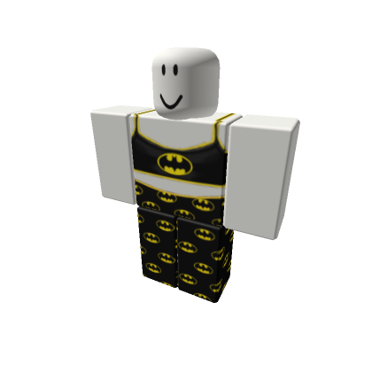 cute black batman pjs yellow da hood pajamas y2k - Roblox