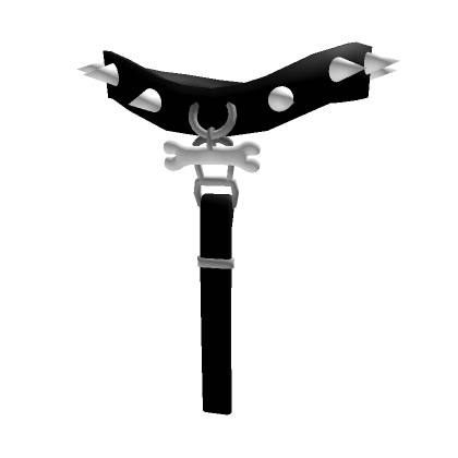 Collar negro 1.0 equipado con correa - Roblox
