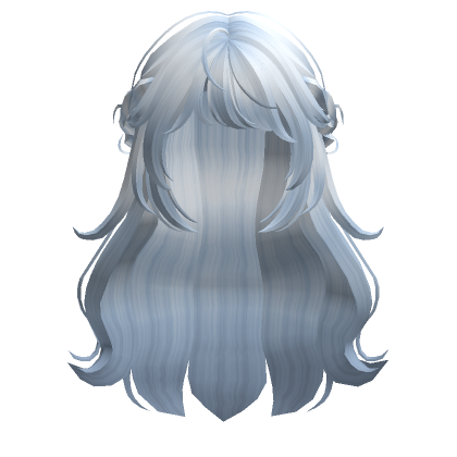 Cheveux mi-haut tressés ondulés(Bleu ciel) - Roblox
