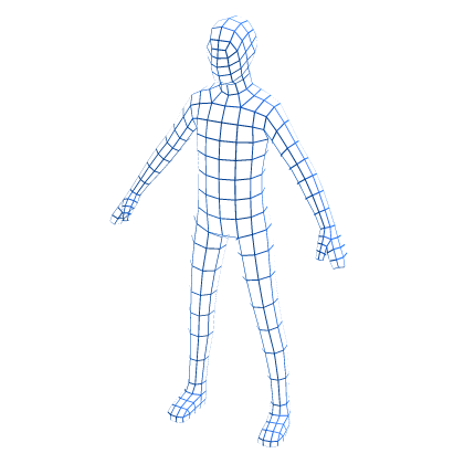 Terno Wireframe - Azul - Roblox