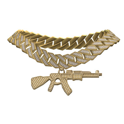 Gold Iced Out AK Cuban Chain [Garoto] - Roblox