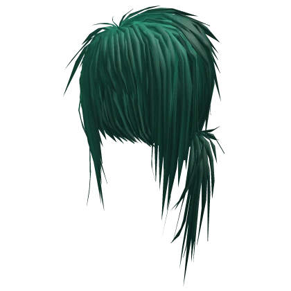 Messy Teased Side Ponytail (Green) | Roblox Item - Rolimon's