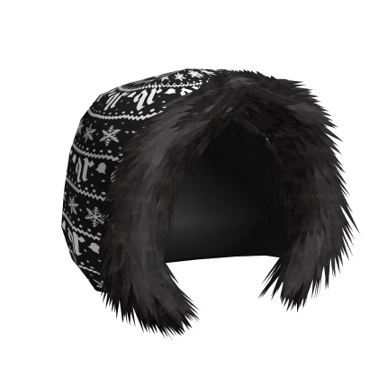 검은색 Quataun 모피 후드 - Roblox