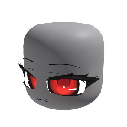Chibi Smug Cat Face - Red - Dynamic Head - Roblox