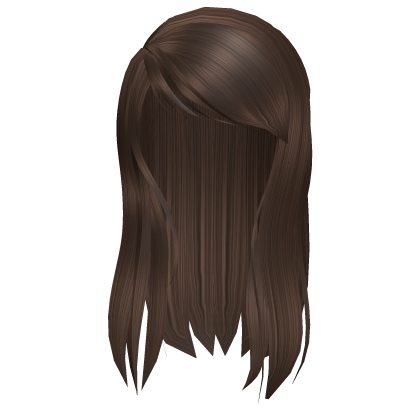 2000s Long Stylish Side Swept Bangs | Brown - Roblox