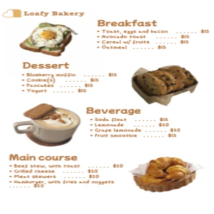 loaf bakery menu