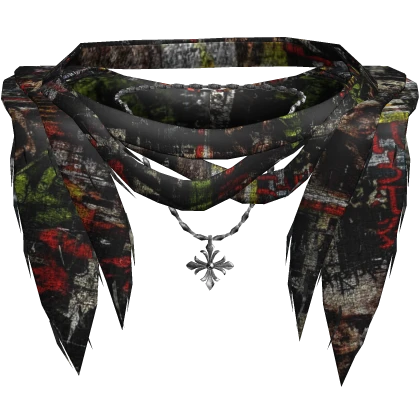 Street Ratty Layered Neck Scarf W Chain | Roblox Item - Rolimon's