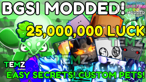 250m LUCK | Bubble Gum Simulator INFINITY MODDED - Roblox