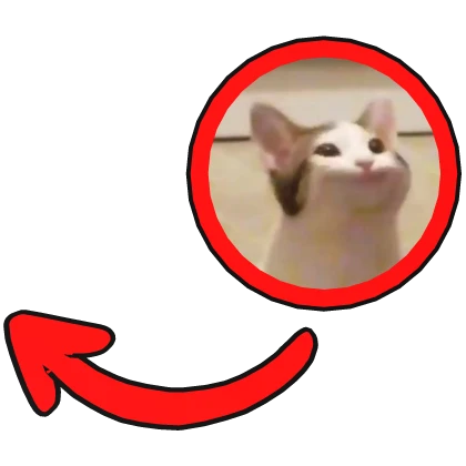 [ANIMATED] Pop Cat Pointing Meme Circle Sign | Roblox Item - Rolimon's