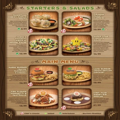 Toadstool cafe menu