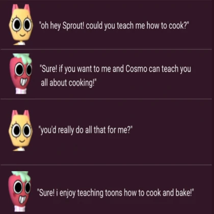 Scraps and Sprout Dialogue Dandy’s World