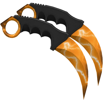 Dual Karambits - Orange Lightning | Roblox Item - Rolimon's