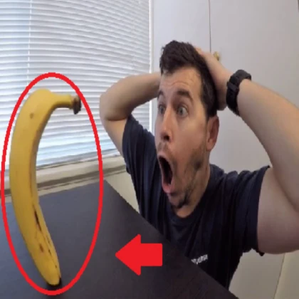Guy shocked at banana