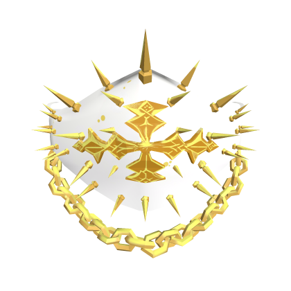 Máscara de Spiked Punk Gótica Dourada Branca - Roblox
