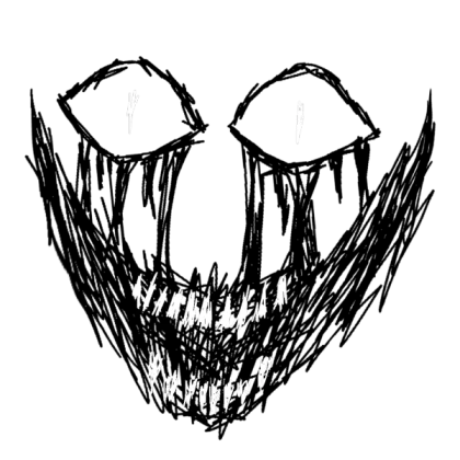 scary scribble face