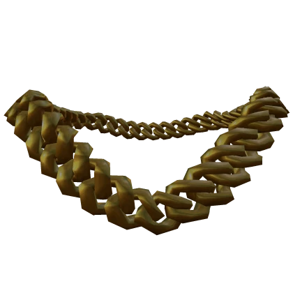Golden Iced Out Cuban Linked Chain Necklace (1.0) | Roblox Item - Rolimon's