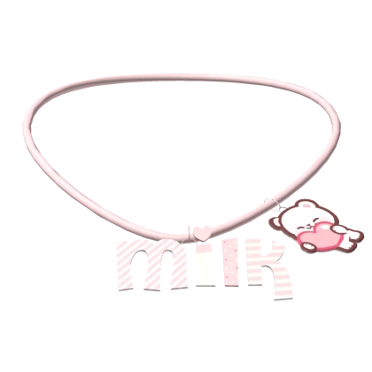 (scrap) pink kawaii milk bear necklace ♡ (3.0) | Roblox Item - Rolimon's