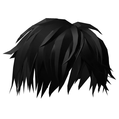 Black Fluffy Messy Hair | Roblox Item - Rolimon's