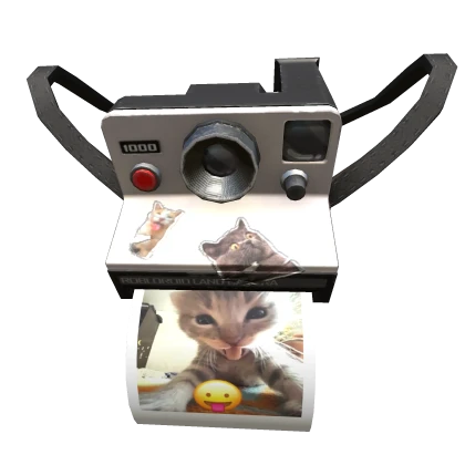 Black Camera w/ funny cat photo and stickers | Roblox Item - Rolimon's