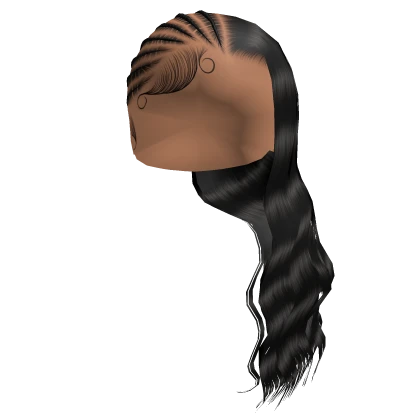 Wavy Side Part Braids [Black] | Roblox Item - Rolimon's