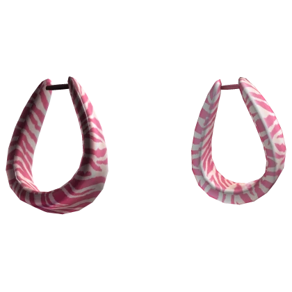 Pink Tiger Print McBling Hoops | Roblox Item - Rolimon's